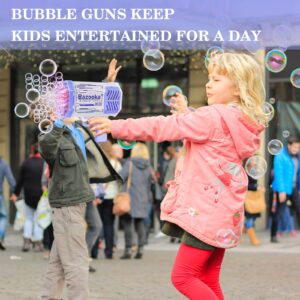 Bubble Gun, Bazooka Bubble Gun, 69 Hole Bubble Gun with 4 Bottles of Bubble Liquid, for Children Adults, Indoor and Outdoor Birthday Wedding Party Events