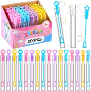 libima 200 pcs bubble party favors mini bubble wand bulk with display box, pastel bubble wand sticks for princess party supplies, birthday, wedding decoration, goody bag fillers, carnival prizes