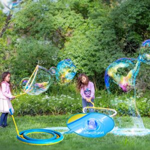 Kid in a Bubble Toy Giant Bubble Wand Big Bubbles Hoop with Dipping Pool Tray, Fun Outdoor Toys Playtime Activity Summer Toy Set for Kids and Adults Birthday Party Game (Basic Kit)