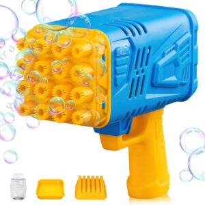 bazooka bubble gun toys for ages 2-4 toddlers|mini bubble machine gun blaster toys for ages 5-7 kids|birthday gifts for 6 8 9 3 year old boys and girls (blue)