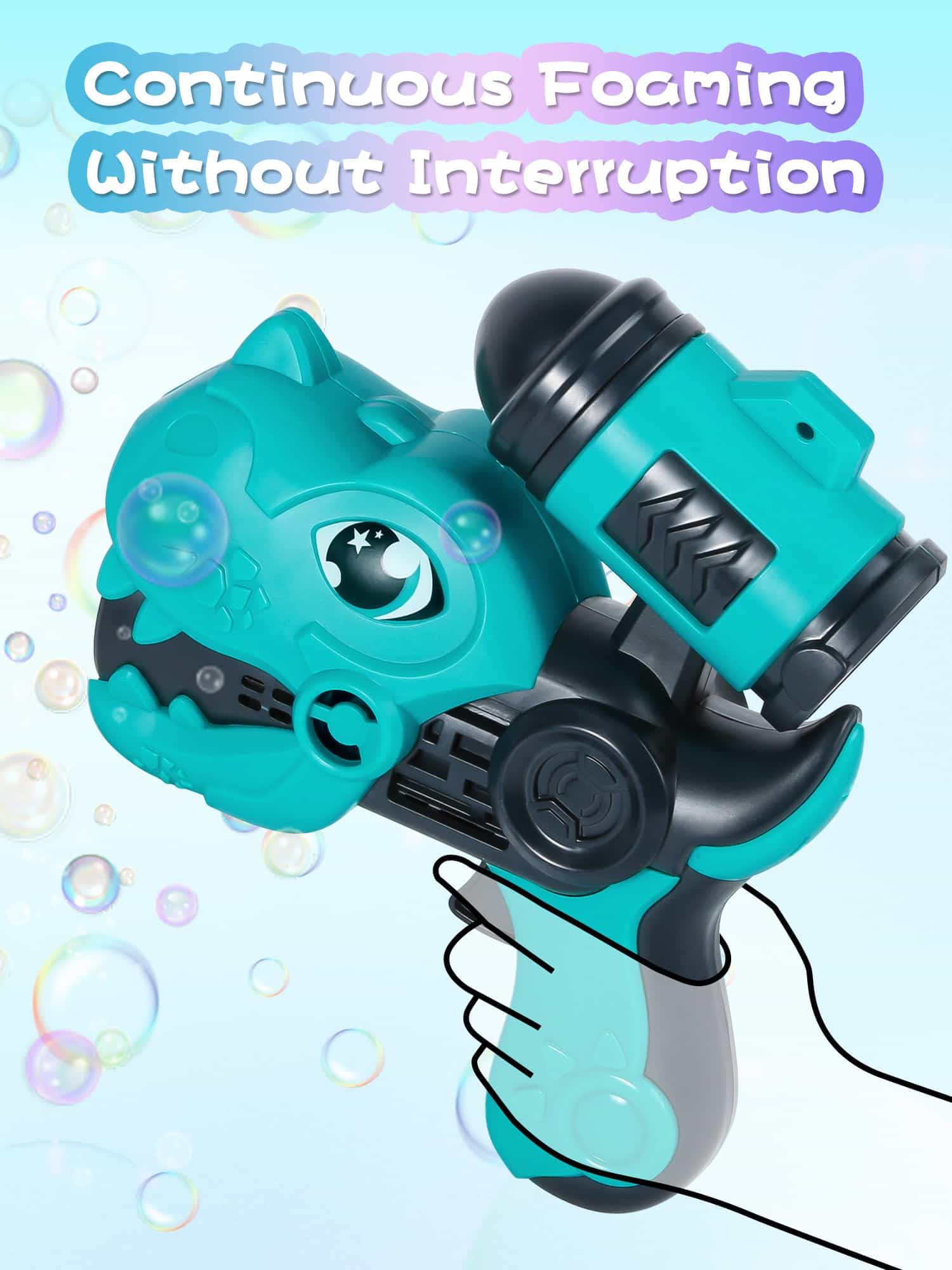 Dinosaur Bubble Gun Blaster for Kids, Bubble Machine Blower Maker with Lights & Sounds,Bubble Guns for Toddlers 1-3,Outdoor Summer Toys Gifts for Boys Girls