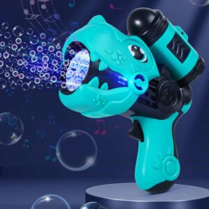 Dinosaur Bubble Gun Blaster for Kids, Bubble Machine Blower Maker with Lights & Sounds,Bubble Guns for Toddlers 1-3,Outdoor Summer Toys Gifts for Boys Girls