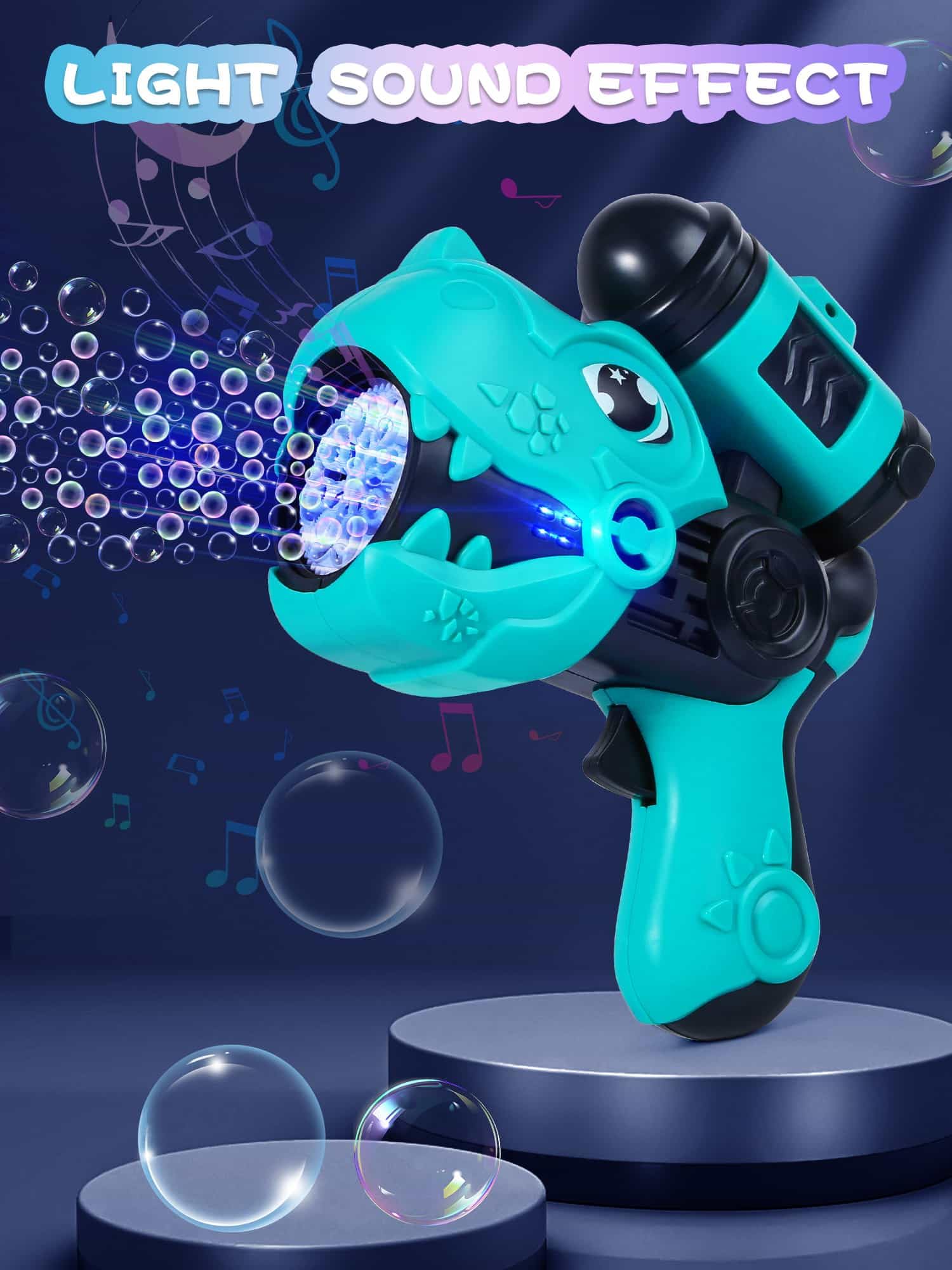 Dinosaur Bubble Gun Blaster for Kids, Bubble Machine Blower Maker with Lights & Sounds,Bubble Guns for Toddlers 1-3,Outdoor Summer Toys Gifts for Boys Girls