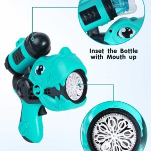 Dinosaur Bubble Gun Blaster for Kids, Bubble Machine Blower Maker with Lights & Sounds,Bubble Guns for Toddlers 1-3,Outdoor Summer Toys Gifts for Boys Girls