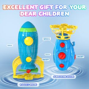 Bubble Gun for Kids - Bubble Machine Gun in Submarine&Rocket Shaped with 2 Bottles of Bubble Solution, Automatic Bubble Gun for Toddlers, Toy Gift for Boys and Girls(2 Pcs)