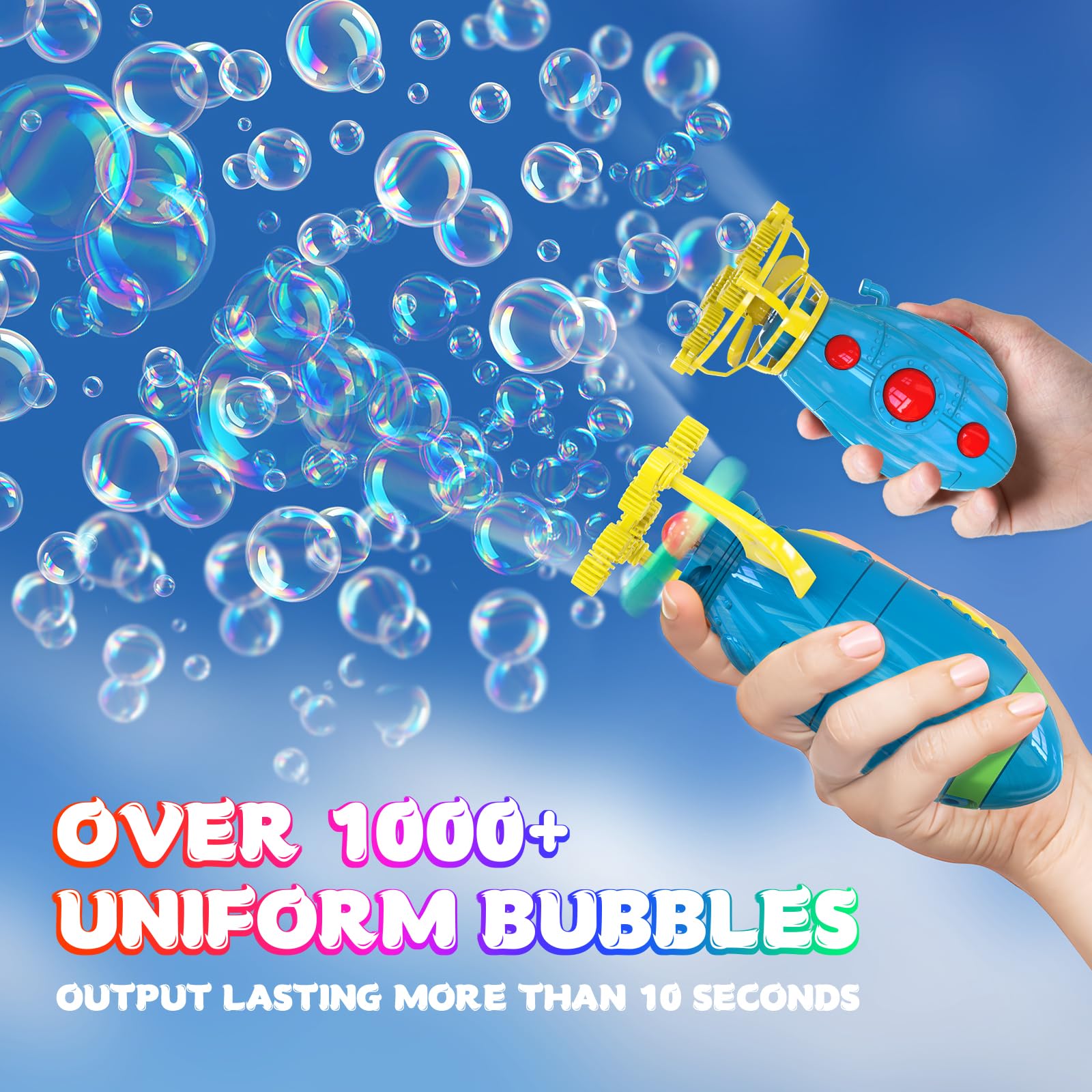 Bubble Gun for Kids - Bubble Machine Gun in Submarine&Rocket Shaped with 2 Bottles of Bubble Solution, Automatic Bubble Gun for Toddlers, Toy Gift for Boys and Girls(2 Pcs)