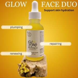 Urban Bubble Glow Face Duo: Clean, Vegan, Cold-Pressed Hydrating Facial Bar & Serum with Calendula, Helichrysum, and Ethiopian Frankincense Papyrifera is plumping, renewing, resurfacing, repairing