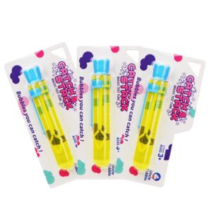 uncle bubble catch & stack test tube pack of 3. touchable mini bubbles wand toy | small bubble wands for kids | summber party kid toys | birthday gift