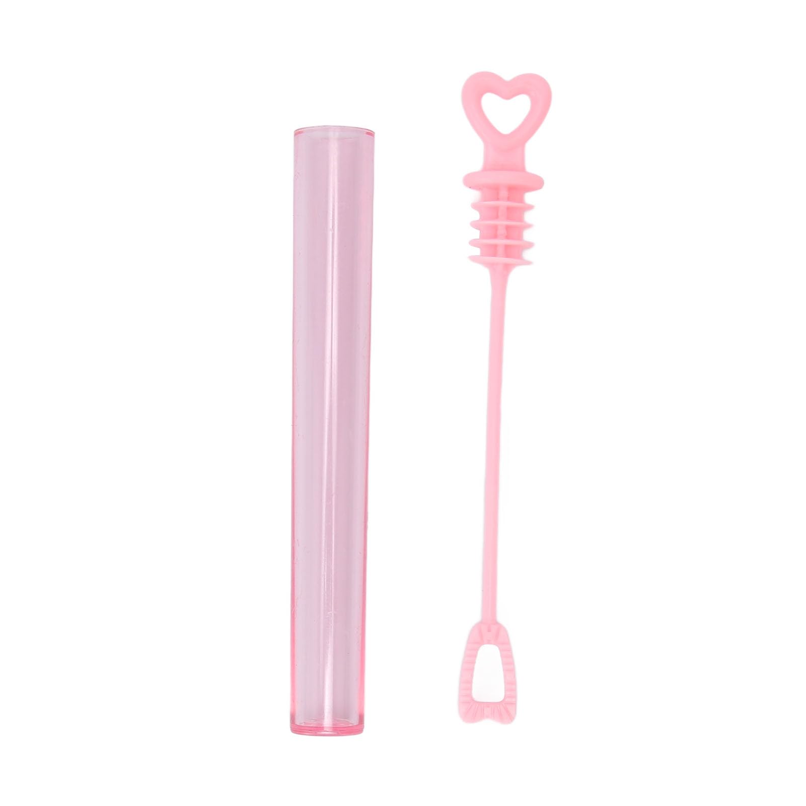 Hztyyier Mini Bubble Wands Heart Shaped Pink Transparent Bubble Sticks 50pcs Party Favors Game Rewards Weddings Kids