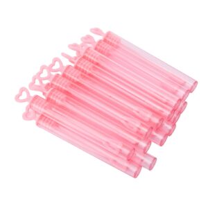 hztyyier mini bubble wands heart shaped pink transparent bubble sticks 50pcs party favors game rewards weddings kids