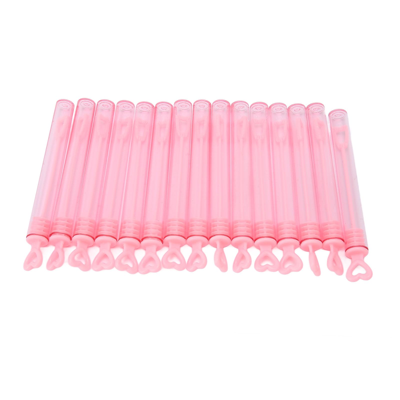 Hztyyier Mini Bubble Wands Heart Shaped Pink Transparent Bubble Sticks 50pcs Party Favors Game Rewards Weddings Kids