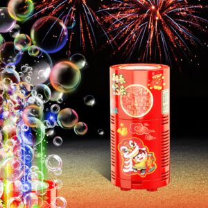 fireworks bubble machine (13 holes) with dazzling rgb led lights, automatic sparklers bubbles toy, bubble blower for kids toddlers, party birthday wedding christmas chinese new year decorations