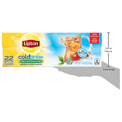 Lipton Cold 6 Piece Brew Family Black Iced Tea Unsweetened Decaffeinated Tea Bags