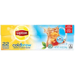 lipton, cold brew family size iced tea bags (pack of 4)