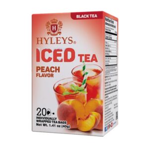 Hyleys Iced Black Tea Peach Flavor - 20 Tea Bags