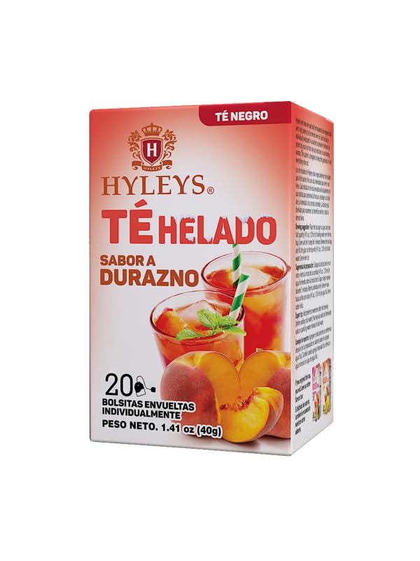 Hyleys Iced Black Tea Peach Flavor - 20 Tea Bags