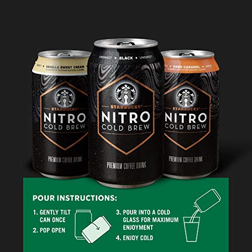 Starbucks Nitro Cold Brew, Vanilla Sweet Cream 9.6 fl oz Can (8 Pack) (Packaging May Vary)