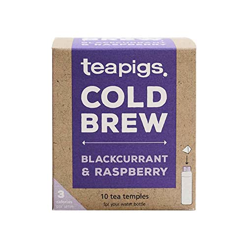 teapigs Blackcurrant & Raspberry Cold Brew Tea Bags, 10 Count, Naturally Sweet Herbal Tea With Punchy Hibiscus Base