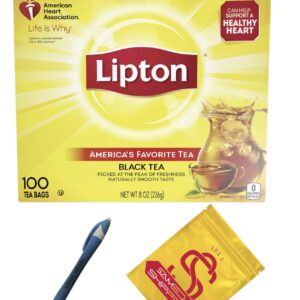 Lipton Tea Bags | Lipton Tea Bags For A Naturally Smooth Taste Black Tea Iced or Hot Tea That Can Help Support a Healthy Heart 100 COUNT tea bags | SameDay Shippers Offers Free Pen and Comes With