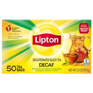 lipton black tea bags, decaffeinated, 50 ct