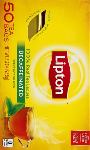 Lipton Black Tea Bags, Decaffeinated, 50 ct