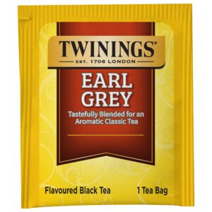 Twinings Earl Grey Black Tea, 100 Individually Wrapped Tea Bags, Flavoured With Citrus and Bergamot, Caffeinated, Enjoy Hot or Iced