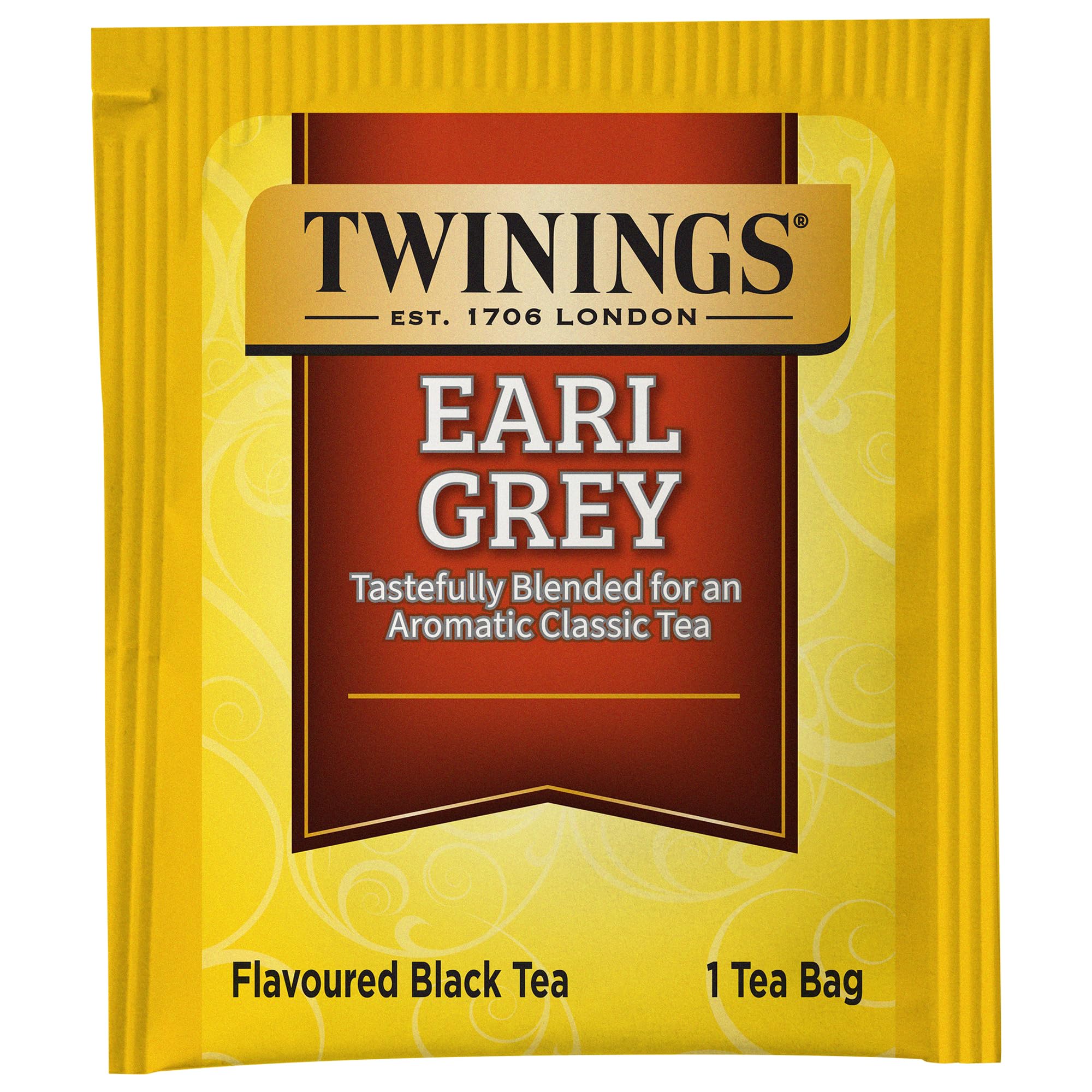 Twinings Earl Grey Black Tea, 100 Individually Wrapped Tea Bags, Flavoured With Citrus and Bergamot, Caffeinated, Enjoy Hot or Iced