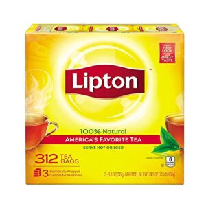 lipton tea bags, 312 ct. ( 2 pack ) ( 624 tea bags total )