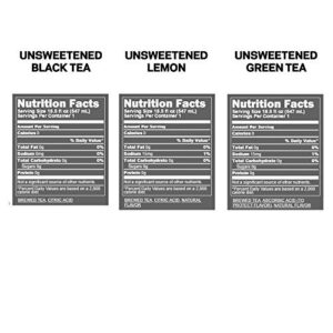 Pure Leaf Iced Tea, 0 Calories Unsweetened Variety Pack, 18.5 Fl Oz (Pack of 12)