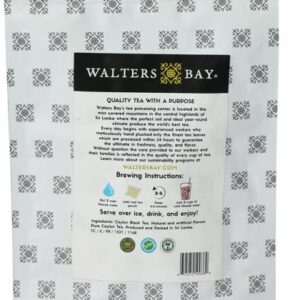 Walters Bay Peach Iced Tea | 12 Quart Sized Tea Bags, Ceylon Tea, Unsweetened, Peach Flavored, 100% Hand Plucked, Black Tea