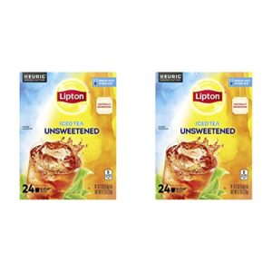 Lipton Iced Tea K-Cups, Unsweetened Black Tea, 24 Pods (Pack of 2)