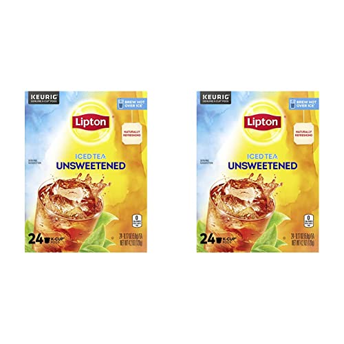 Lipton Iced Tea K-Cups, Unsweetened Black Tea, 24 Pods (Pack of 2)