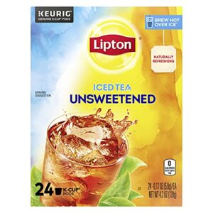 Lipton Iced Tea K-Cups, Unsweetened Black Tea, 24 Pods (Pack of 2)