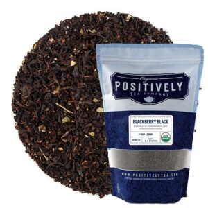 organic positively tea company, blackberry black tea, loose leaf, 16 ounce