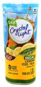 crystal light decaf iced tea drink mix, natural lemon flavor (12-quart), 1.5-ounce packages (pack of 4)