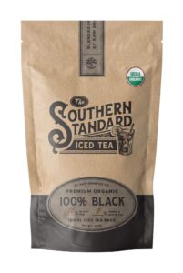 the southern standard - premium organic iced tea bags - 100% black blend,100 xl bags (1 pound. makes 50 gallons.)