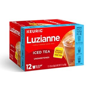 Luzianne Unsweetened Iced Tea, Single Serve K-Cup Pods, 12 Count