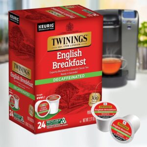 Twinings Decaf English Breakfast Tea K-Cup Pods for Keurig, Naturally Decaffeinated Black Tea, Smooth, Flavourful, Robust, 24 Count (Pack of 2), Enjoy Hot or Iced