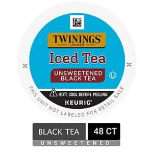 Twinings Iced Tea Unsweetened Black Tea K-Cup Pods for Keurig, Caffeinated, Refreshing, Smooth, Black Tea, 24 Count (Pack of 2)