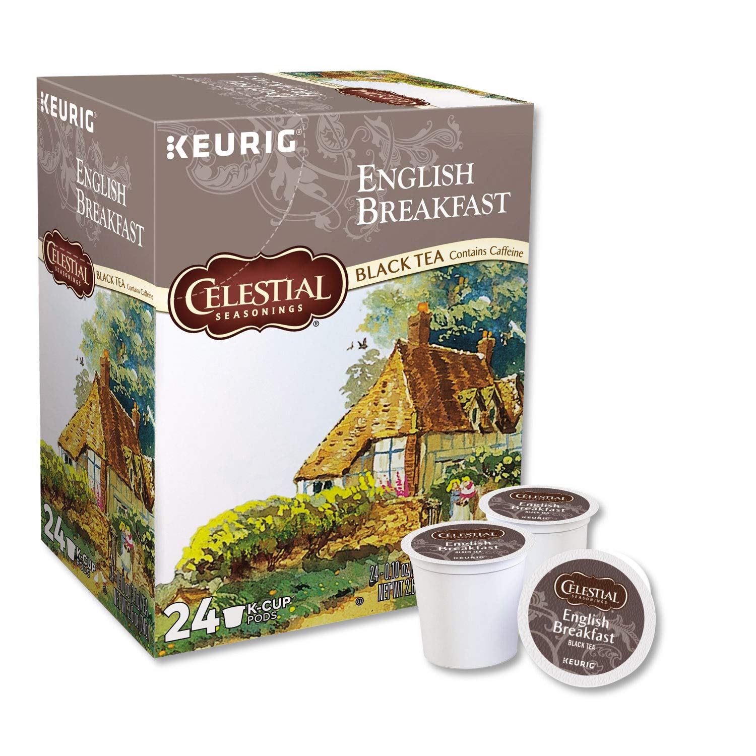 Celestial Seasonings English Breakfast Black Tea, Single-Serve Keurig K-Cup Pods, 24 Count