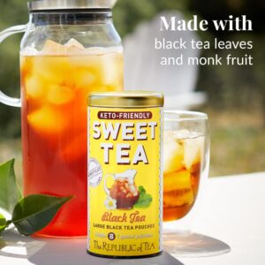 The Republic of Tea – Keto-Friendly Sweet Iced Black Tea, 8 Large Quart-Sized Iced Tea Pouches, Naturally Caffeinated