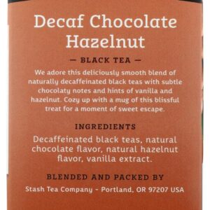 Stash Decaf Chocolate Hazelnut Black Tea, 18 count, 1pack