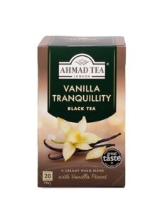 ahmad tea black tea, vanilla tranquility teabags, 20 ct (pack of 6) - caffeinated & sugar-free