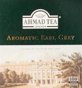 ahmad tea black tea, earl grey aromatic teabags, 100 ct - caffeinated & sugar-free, packaging may vary