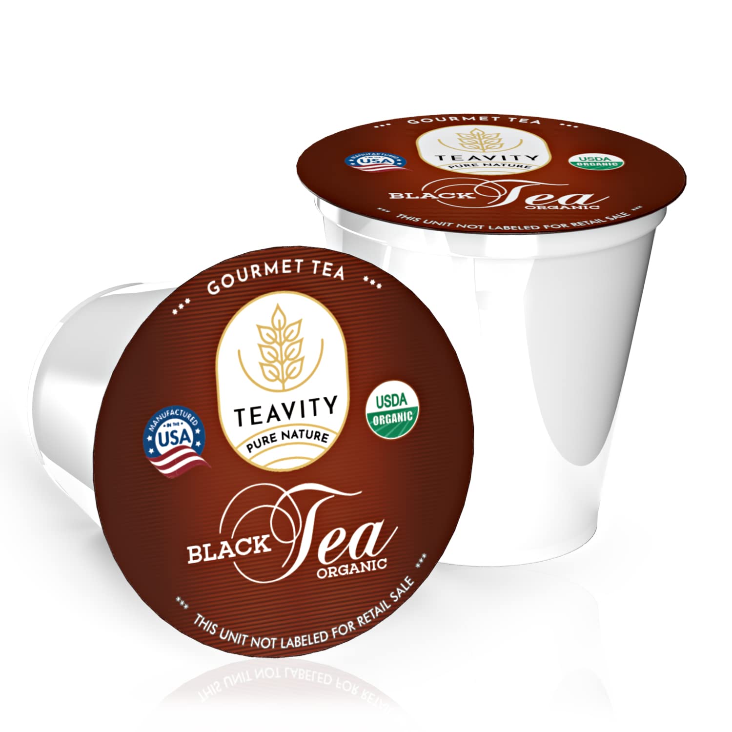 Organic Black Tea Pods for Keurig - Naturally Caffeinated Tea for KCup - Premium Unsweetened Black Tea for Hot Tea Brewing or Iced Tea by Teavity (36 Tea Pods)