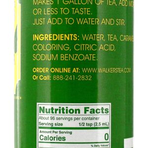 Walker's Tea Liquid Tea Concentrate Decaffeinated 8oz. - Makes 8 Gallons!