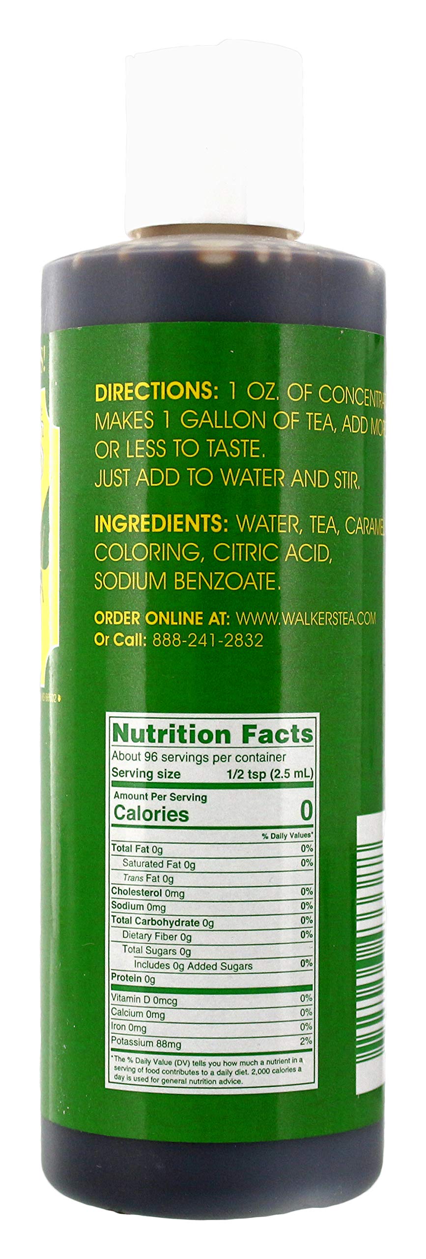 Walker's Tea Liquid Tea Concentrate Decaffeinated 8oz. - Makes 8 Gallons!