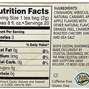 Celestial Seasonings Sweet Harvest Pumpkin Black Tea, 20-tea Bags, 2.3oz and Celestial Seasonings Caramel Apple Dream Tea, 20 Count Tea Bags -2 Boxes (40 Bags) Limited Edition Fall Flavors Bundle