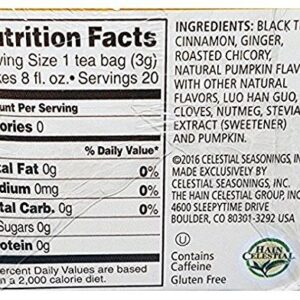 Celestial Seasonings Sweet Harvest Pumpkin Black Tea, 20-tea Bags, 2.3oz and Celestial Seasonings Caramel Apple Dream Tea, 20 Count Tea Bags -2 Boxes (40 Bags) Limited Edition Fall Flavors Bundle