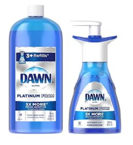 dawn platinum erasing dish foam, dishwashing soap pump and refill fresh rapids scent kit